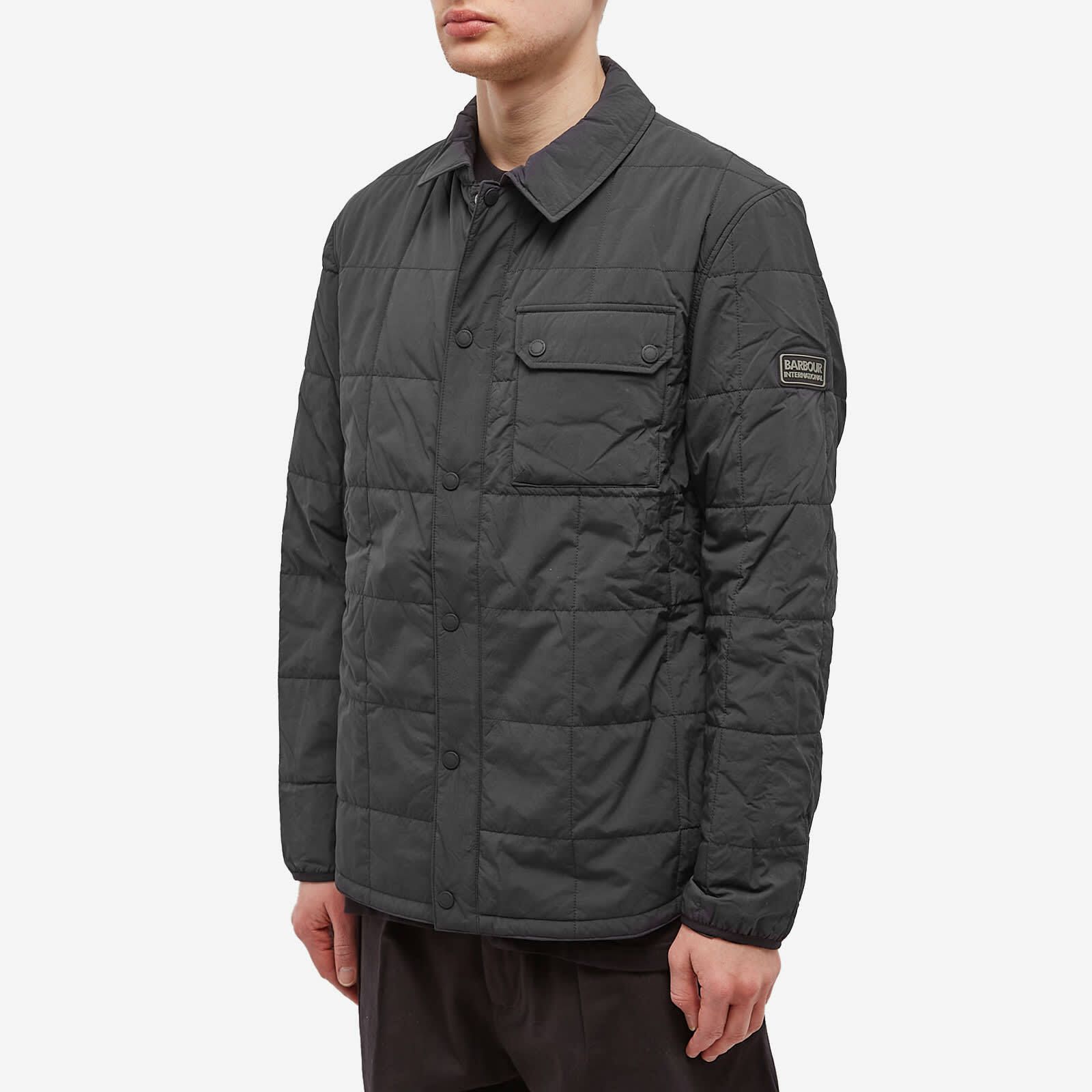Barbour Men's International Touring Quilt Jacket in Black Barbour