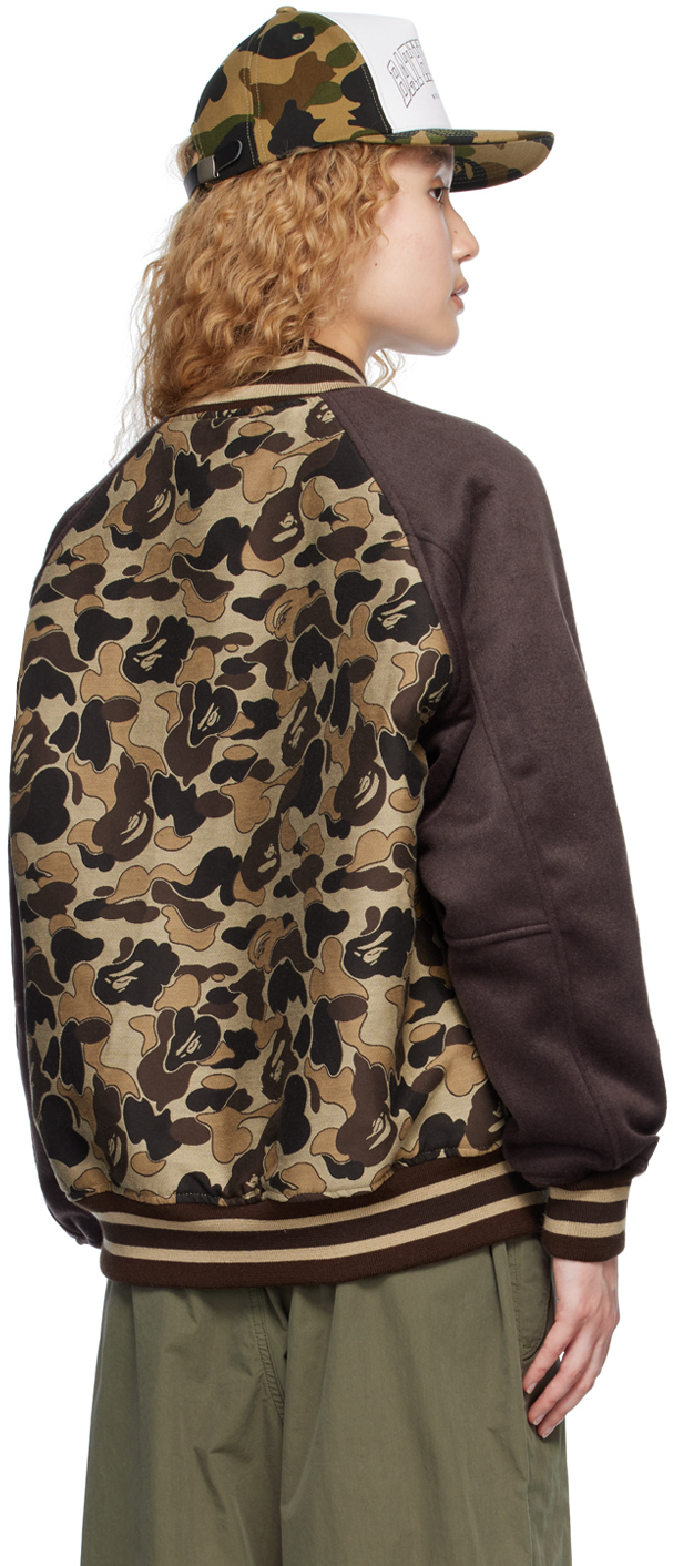 BAPE Brown Cookie Camo 2 Varsity Bomber A Bathing Ape