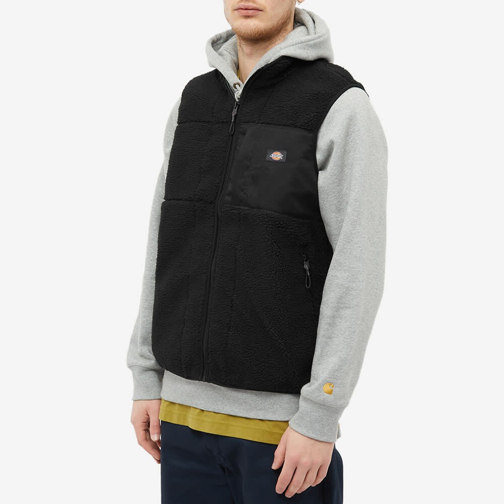 Dickies Men's Red Chute Fleece Vest in Black Dickies Construct