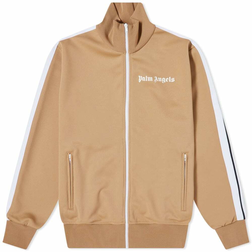 Palm Angels Women's Classic Track Jacket in Beige/White Palm Angels