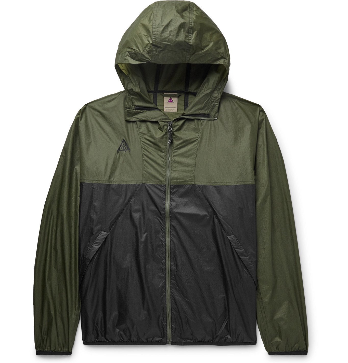 Nike - Logo-Embroidered Colour-Block Nylon-Ripstop Hooded Jacket ...