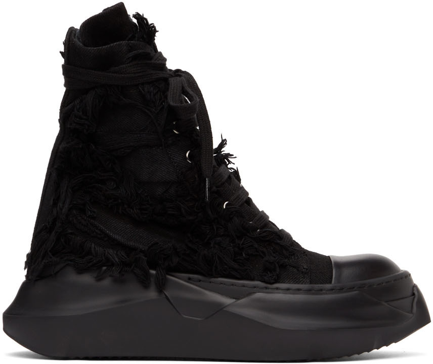 Rick Owens Drkshdw Black Destroyed Abstract Sneakers Rick Owens Drkshdw