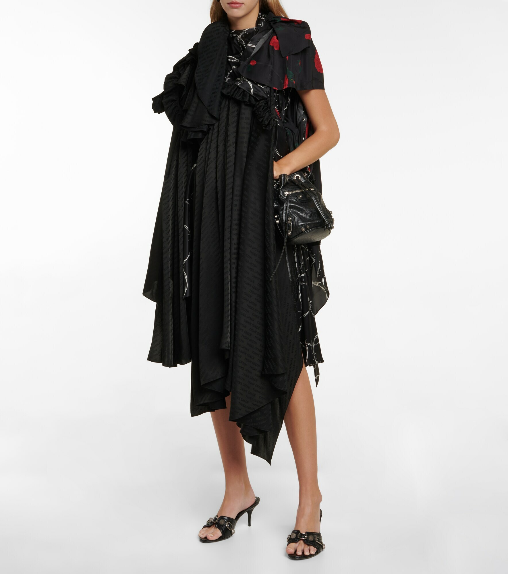 Balenciaga - Deconstructed floral midi dress Balenciaga