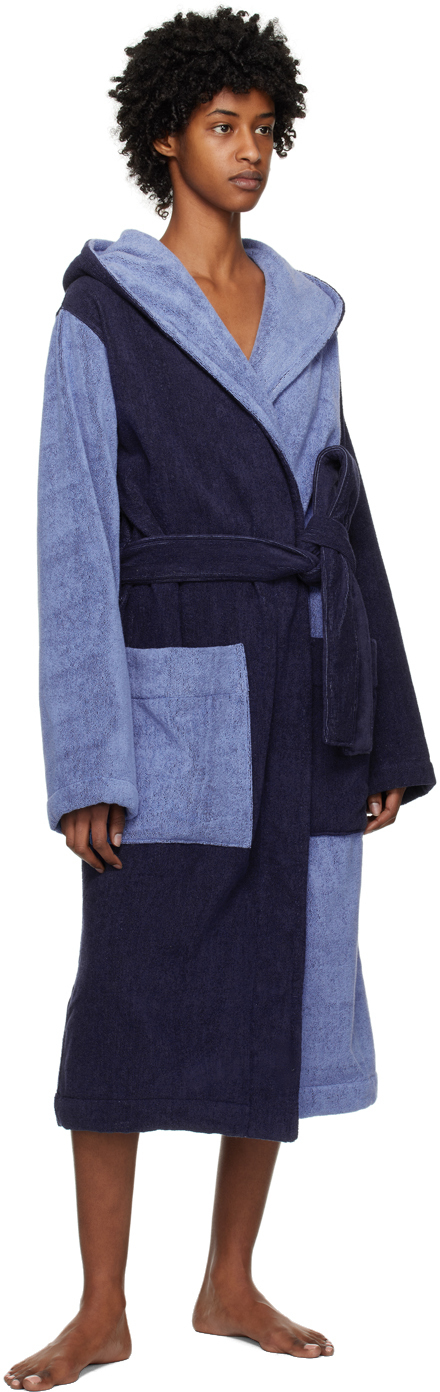 Tekla SSENSE Exclusive Blue Hooded Robe Tekla Fabrics