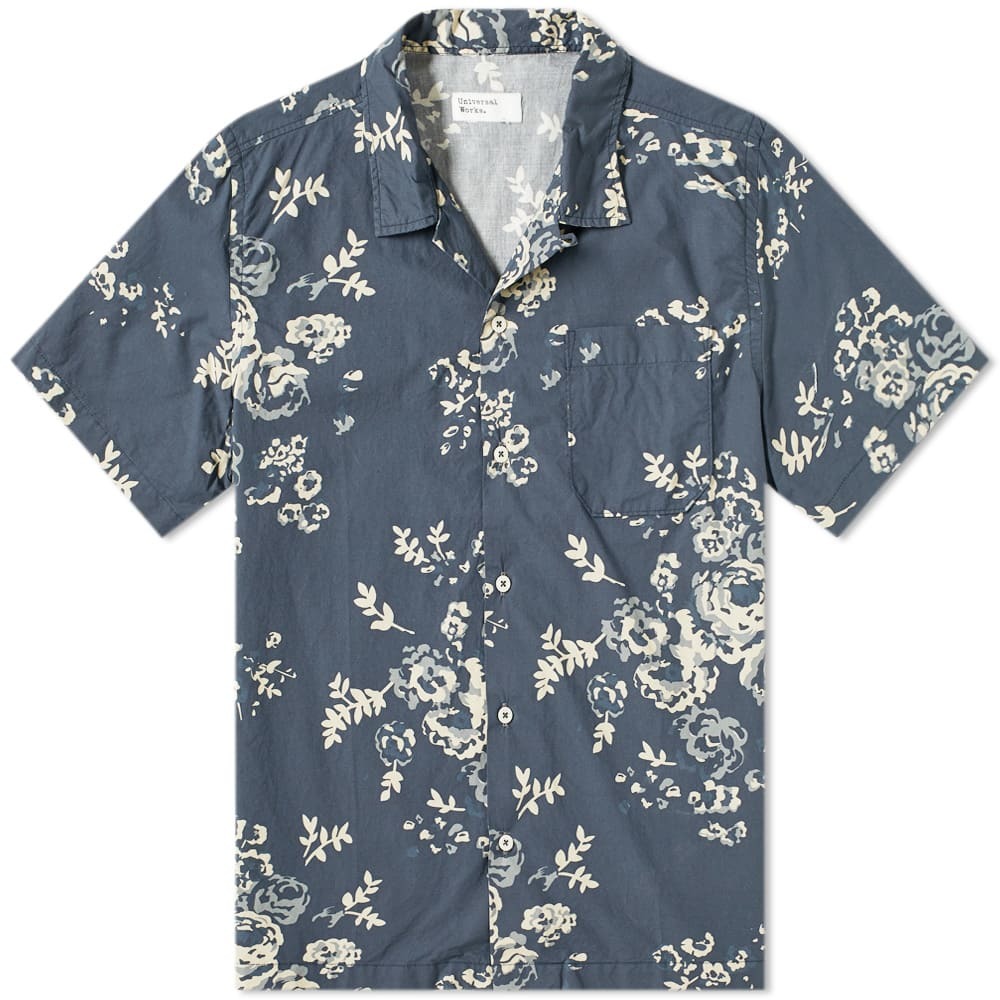 Universal Works Road Shirt Navy Flower Print Universal Works
