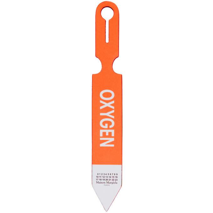 Maison Margiela Orange and White Oxygen Luggage Tag Maison Margiela