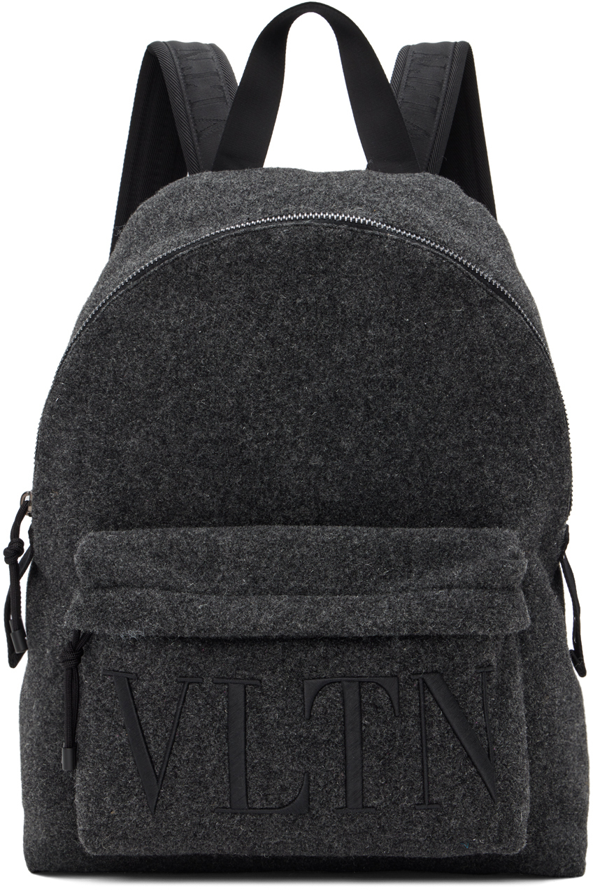Valentino Garavani Gray Felt Backpack Valentino Garavani