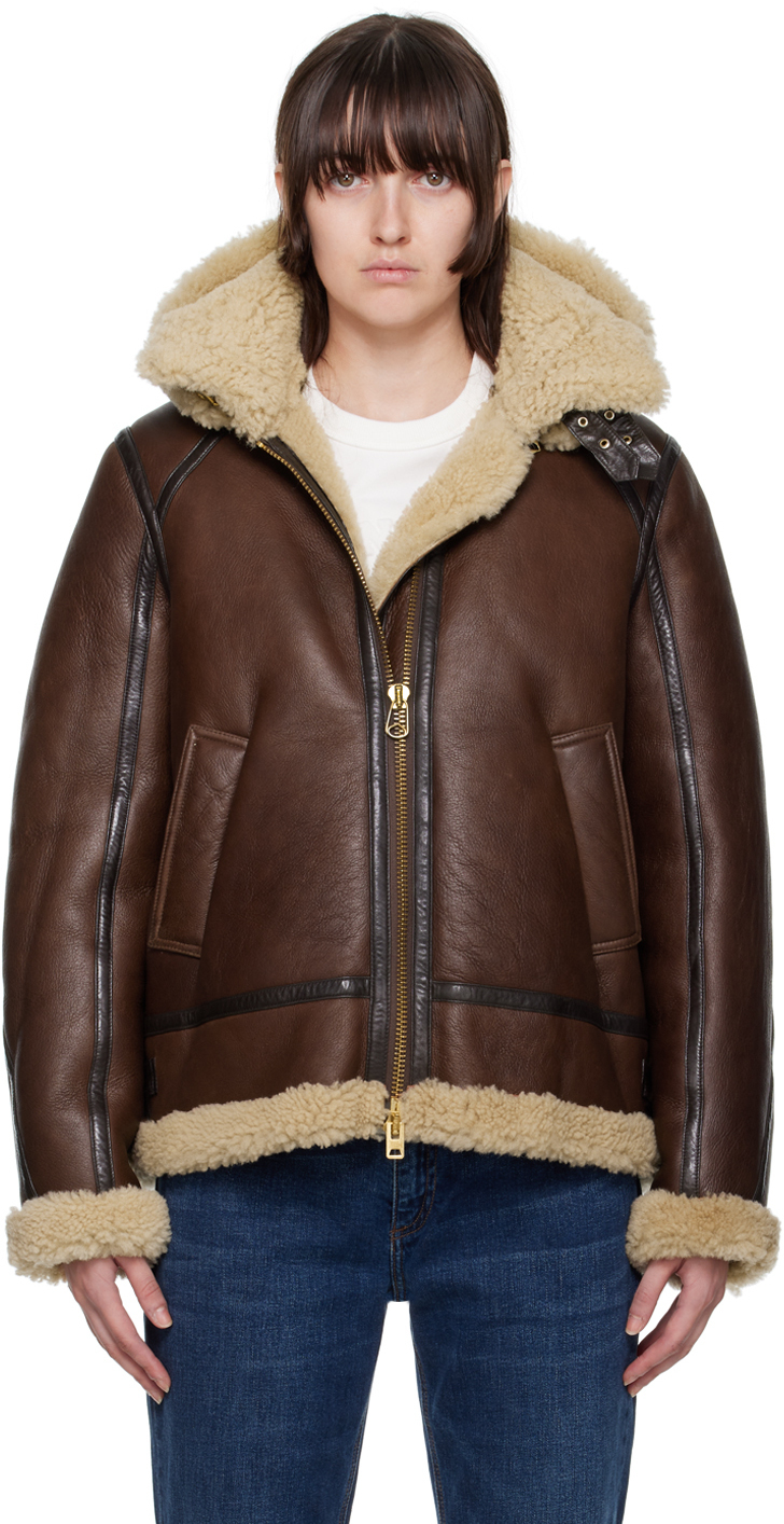 rag & bone Brown Stella Shearling Jacket Rag and Bone