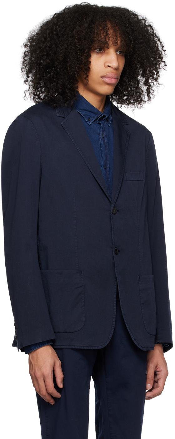 Sunspel Navy Unstructured Blazer Sunspel