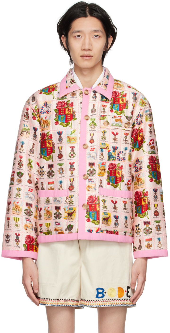 Bode Pink Tobacco Signet Jacket Bode