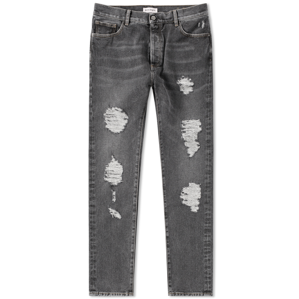 Palm Angels Regular Fit Ripped Jean Palm Angels