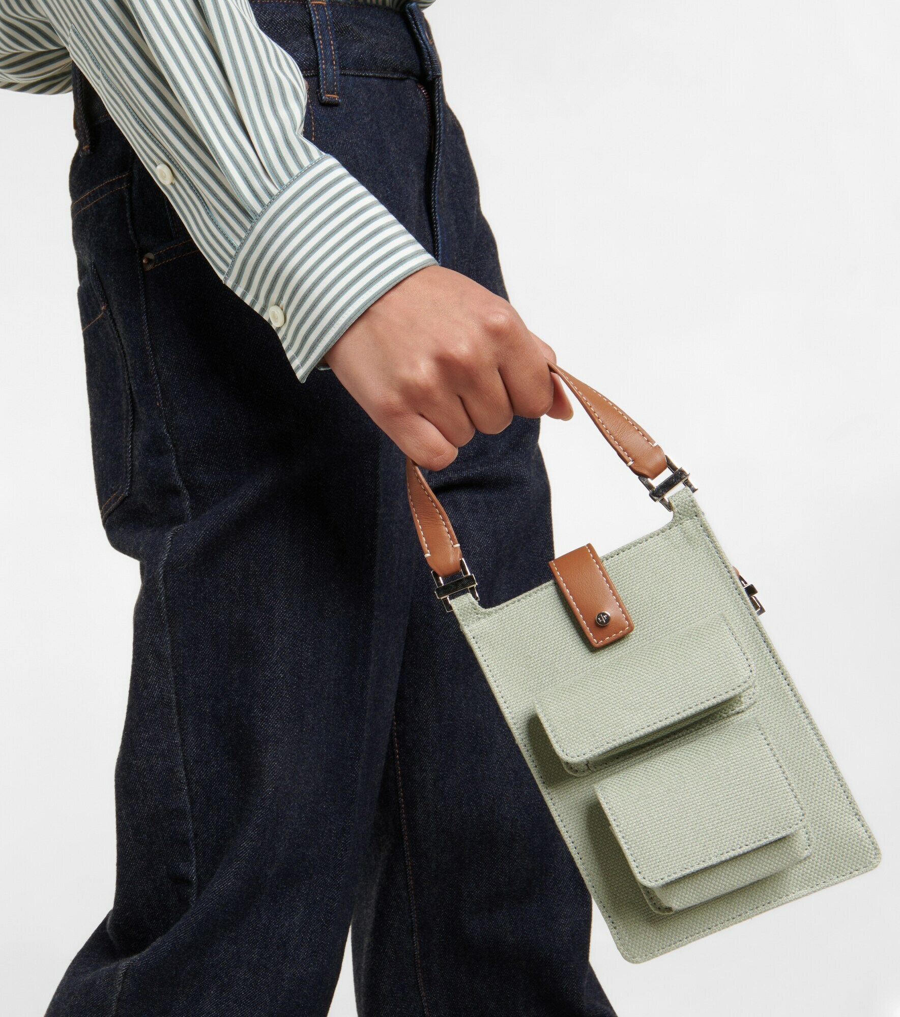 Loro Piana - The Suitcase Stripe canvas crossbody bag Loro Piana