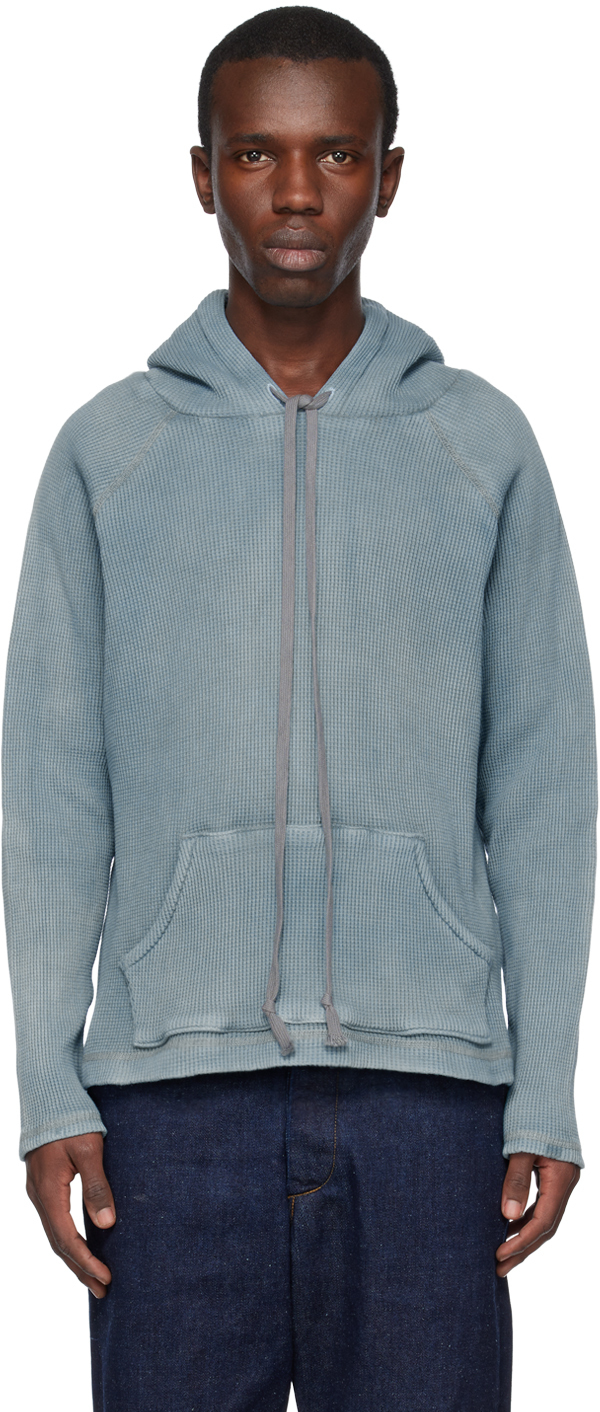 Greg Lauren Blue Drawstring Hoodie Greg Lauren