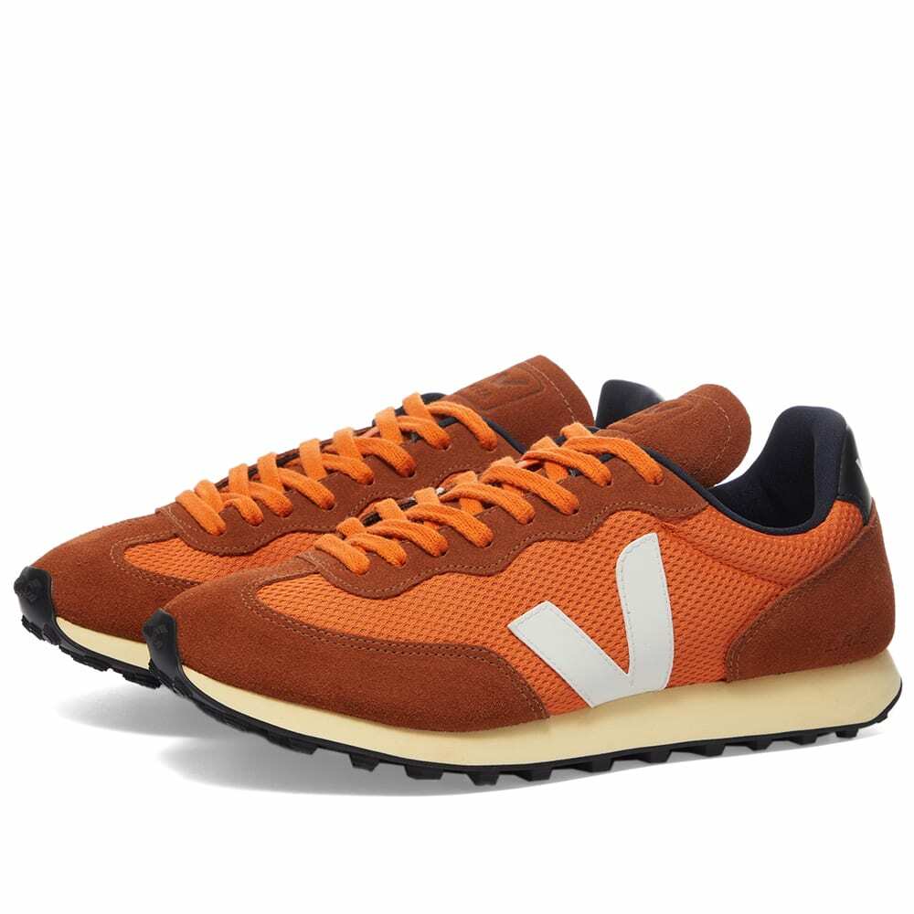 Veja Men's Rio Branco Vintage Runner Sneakers in Pumpkin/White VEJA
