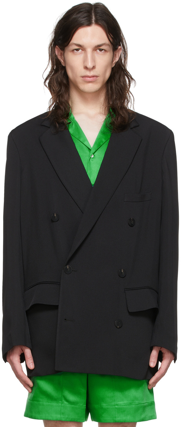 OVERCOAT Black Rayon Blazer OVERCOAT