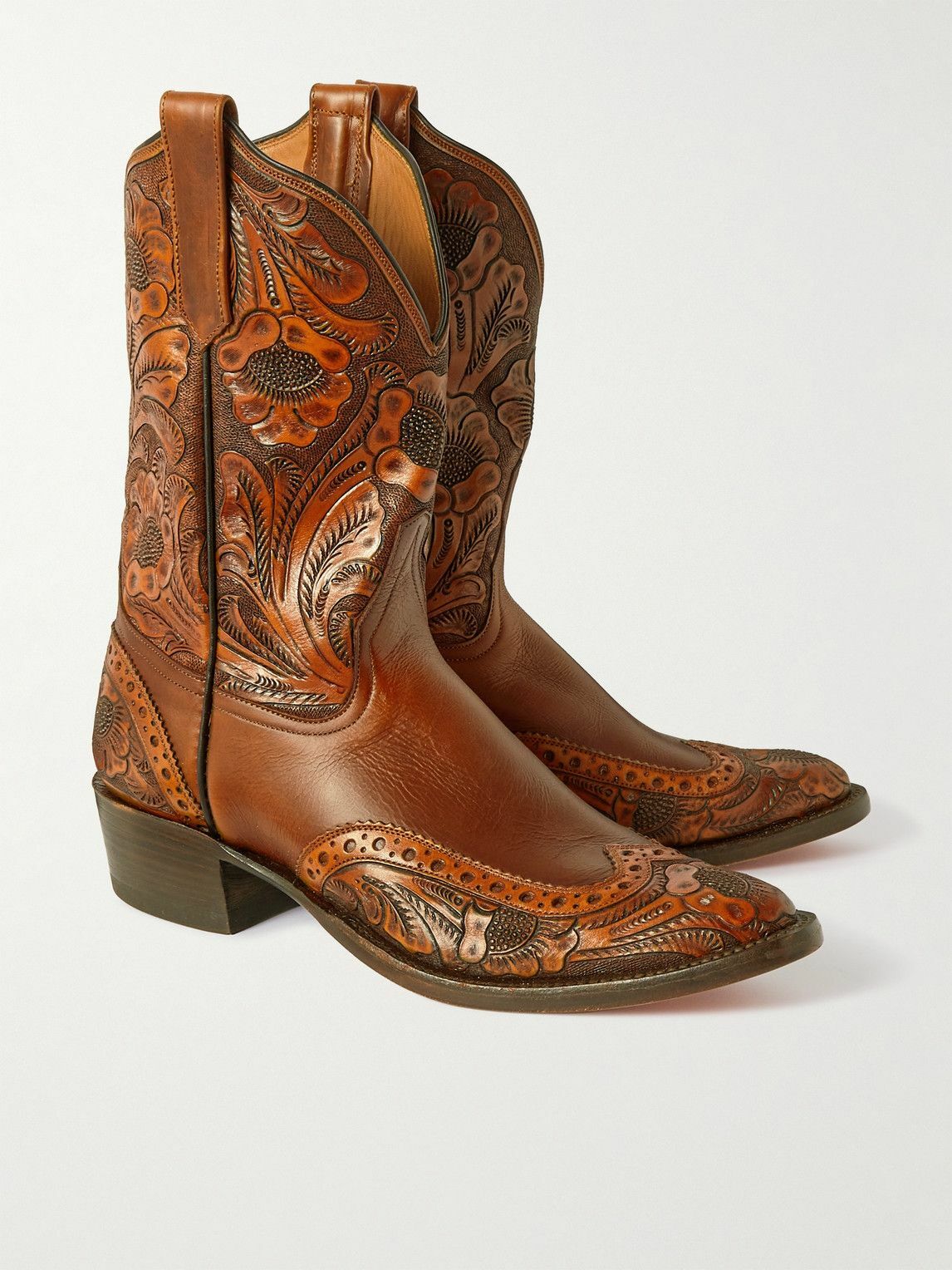 RRL - Leather Western Boots - Brown RRL