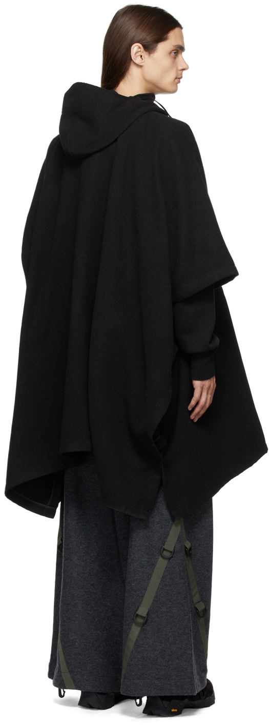 Engineered Garments Black Hooded Cape Coat Engineered Garments