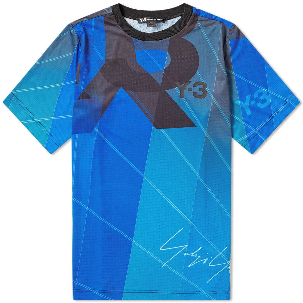 Y-3 All Over Print Football Shirt Petrol Green Y-3 SPORT