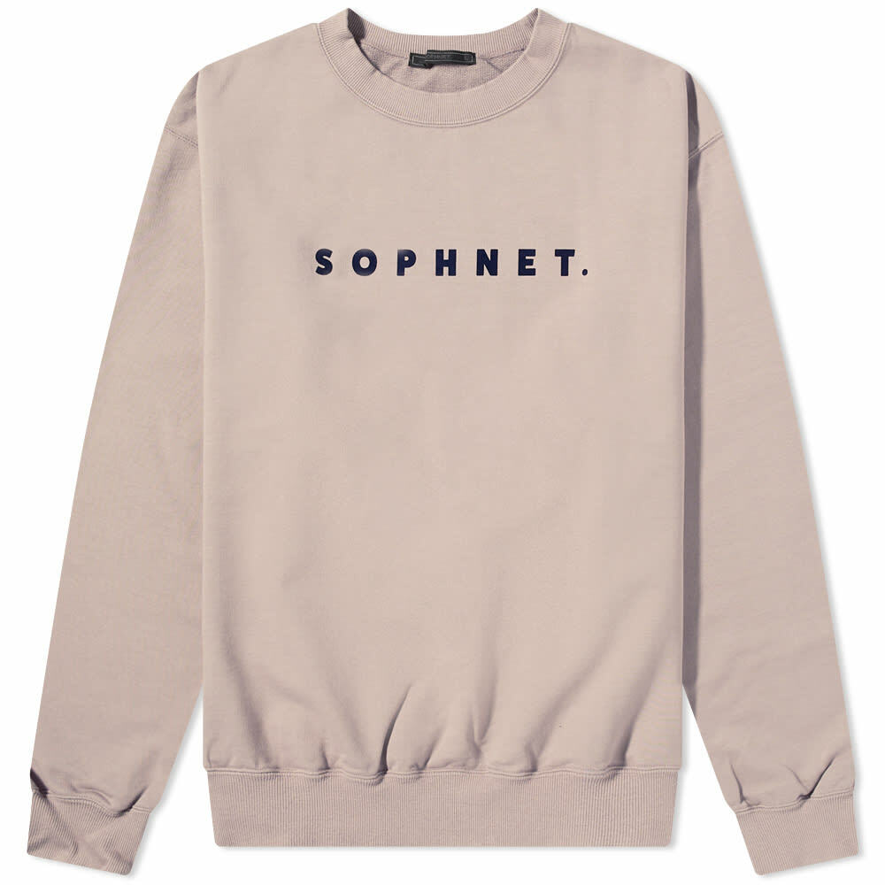 SOPHNET. Men's SOPHNET Classic Logo Crew Neck Sweat in Beige SOPHNET.