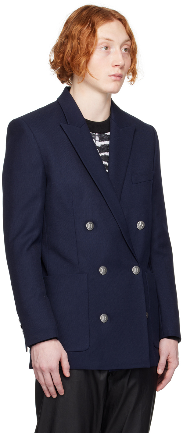 Balmain Navy Double-Breasted Blazer Balmain