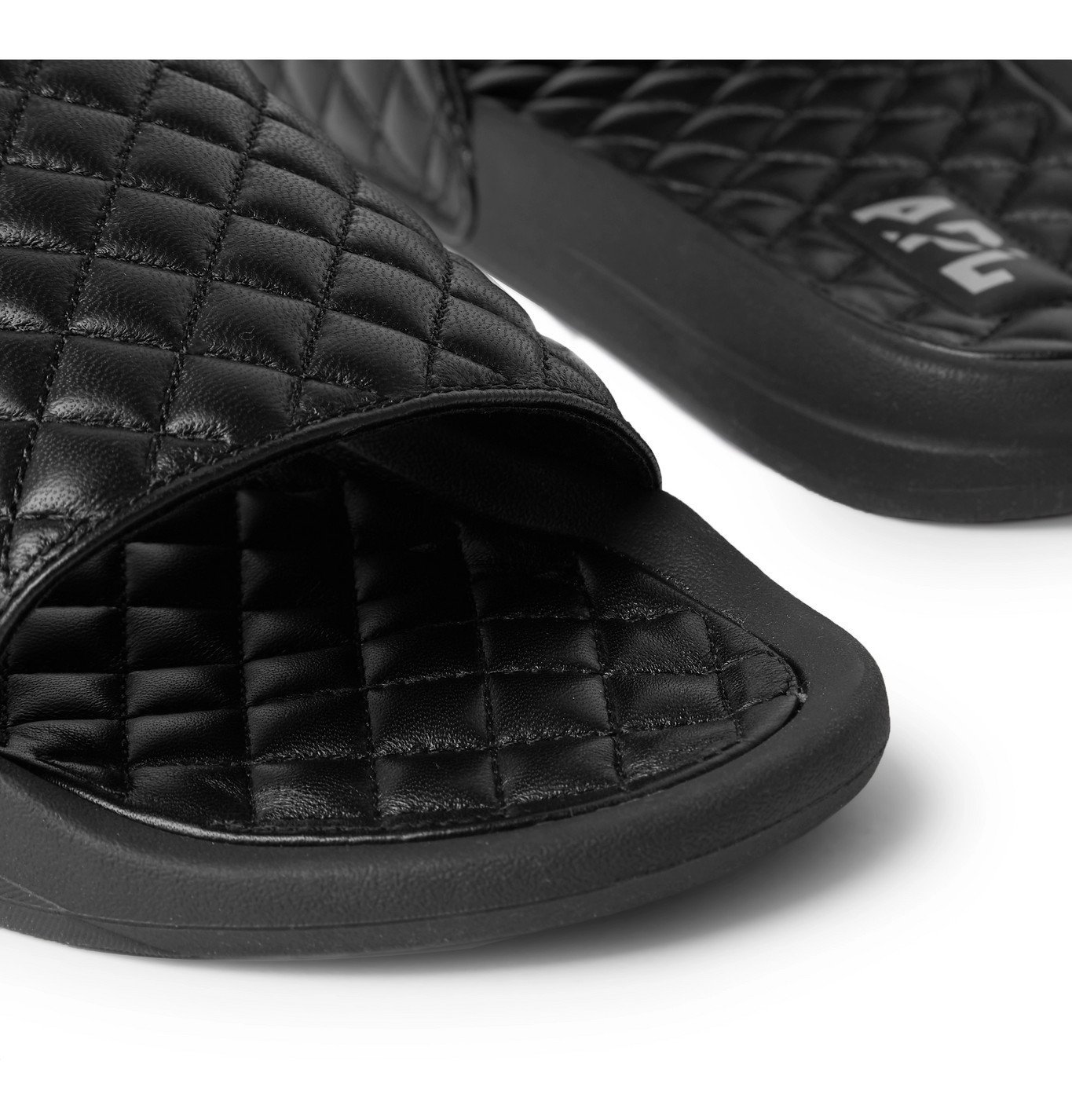 APL Athletic Propulsion Labs - Lusso Quilted Leather Slides - Black APL ...