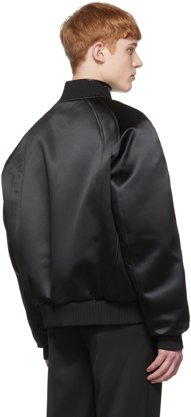 We11done Black Polyester Bomber Jacket We11done
