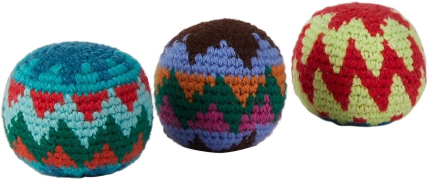 The Elder Statesman Multicolor Hand Crochet Hacky Sacks The Elder Statesman