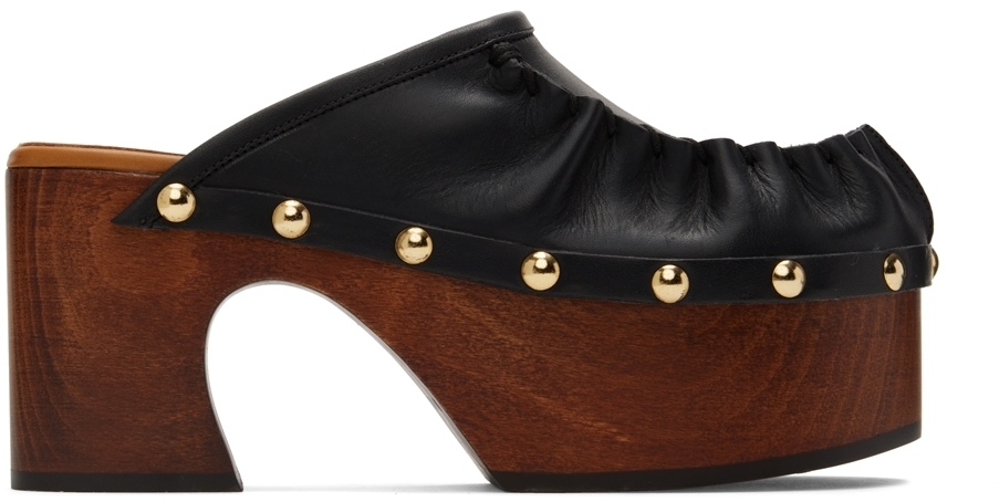 Marni Black Leather Clogs Marni