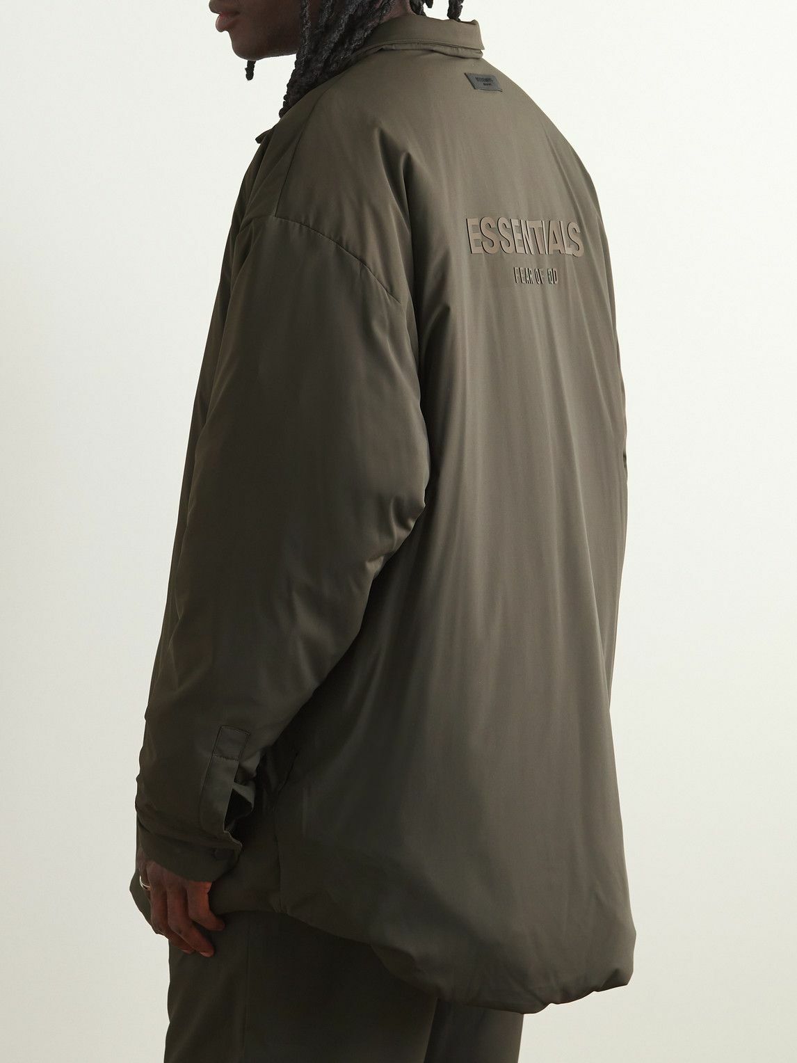 FEAR OF GOD ESSENTIALS - Logo-Appliquéd Padded Shell Shirt Jacket ...