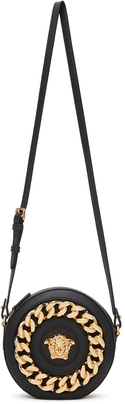 Versace Black 'La Medusa' Round Camera Bag Versace