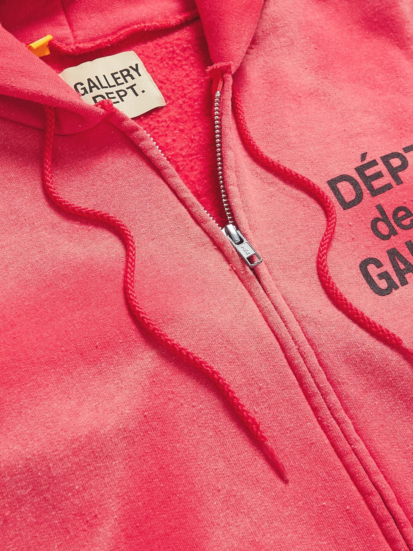 Gallery Dept. - Logo-Print Tie-Dyed Cotton-Jersey Zip-Up Hoodie - Red ...