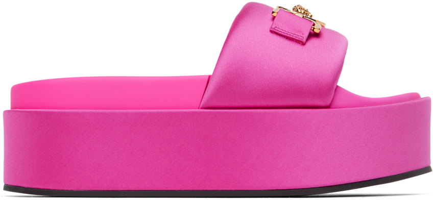 Versace Pink Medusa Biggie Platform Sandals Versace