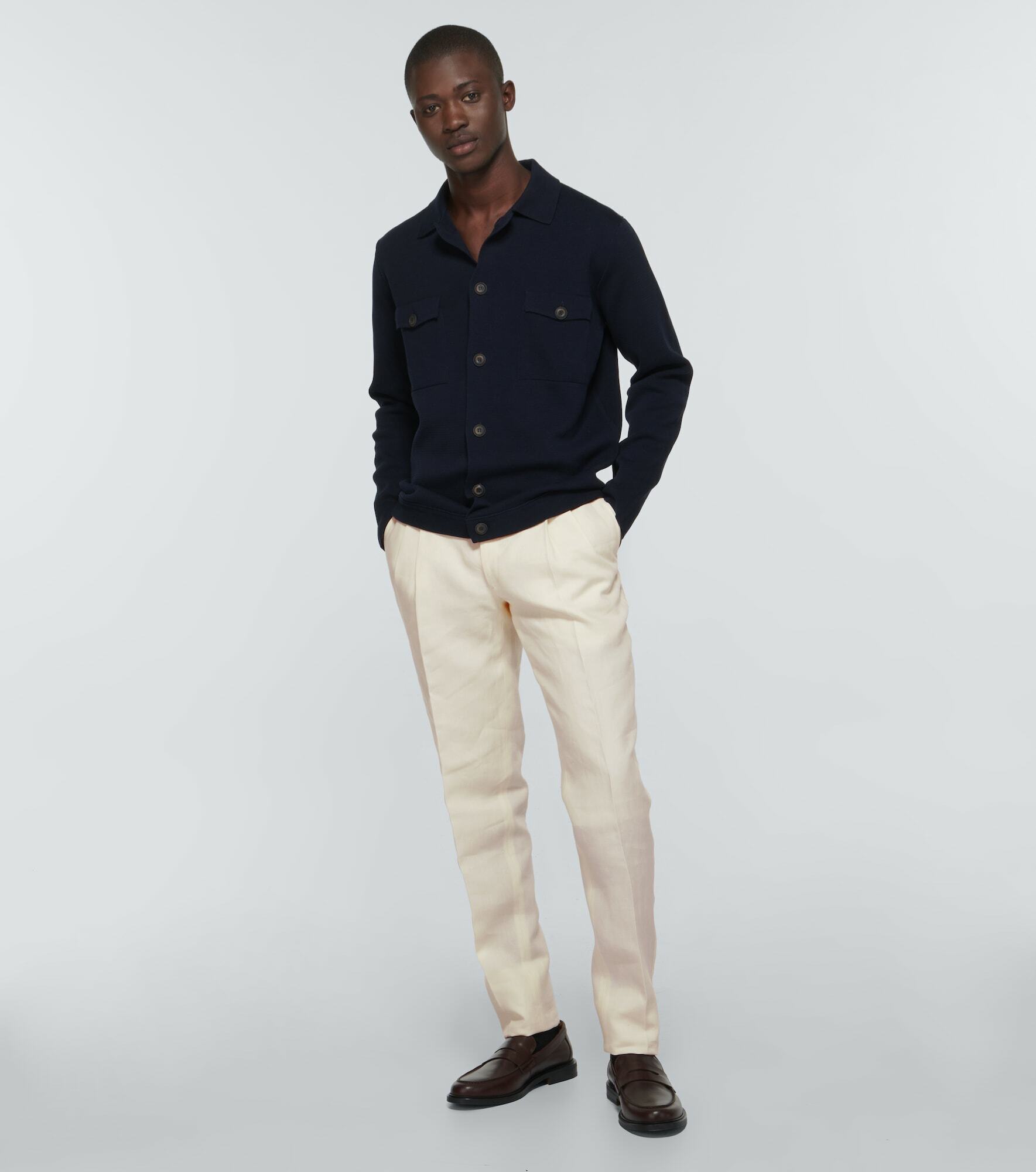 Thom Sweeney - Pleated slim linen pants Thom Sweeney