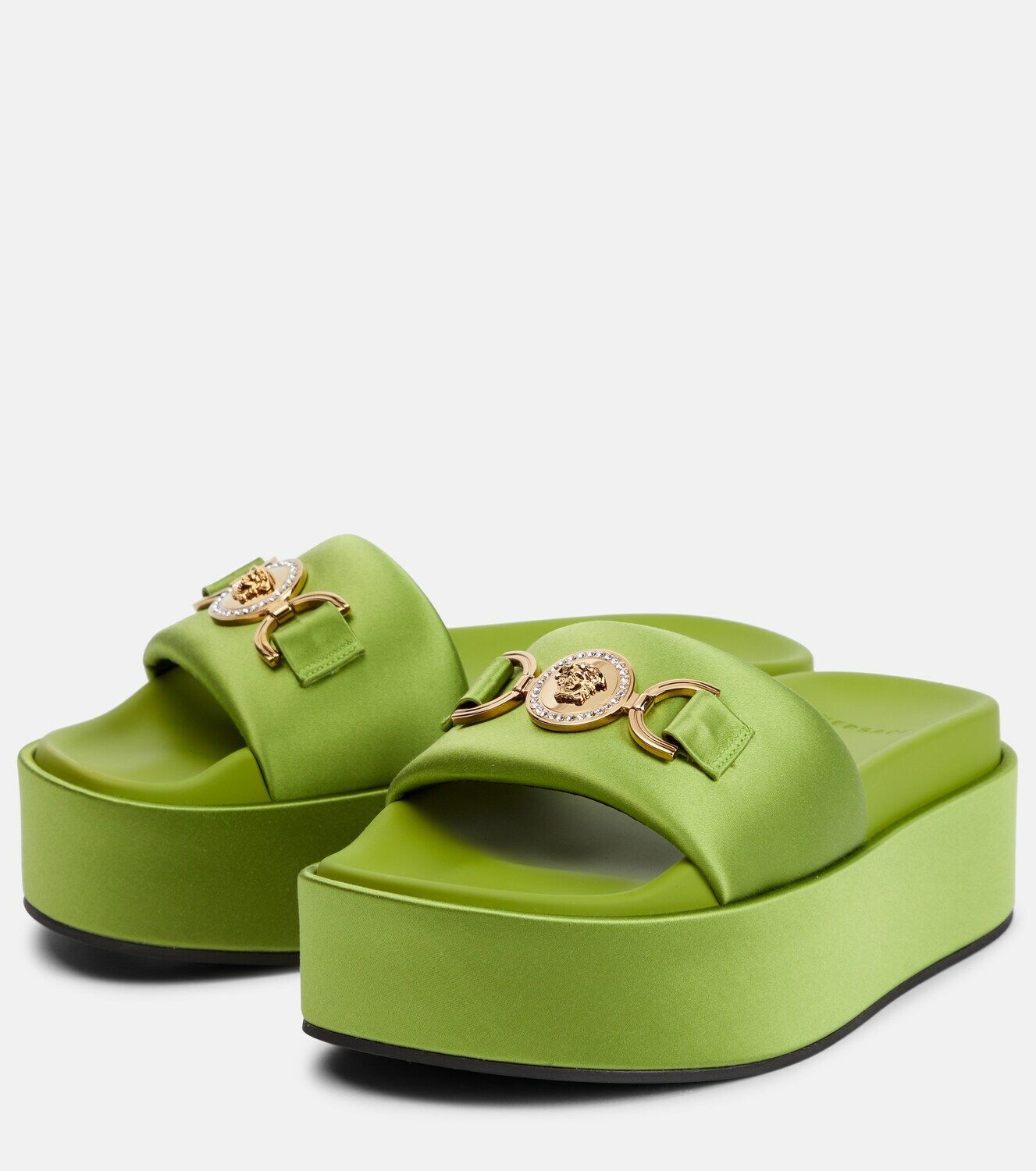 Versace - Medusa Biggie satin platform slides Versace