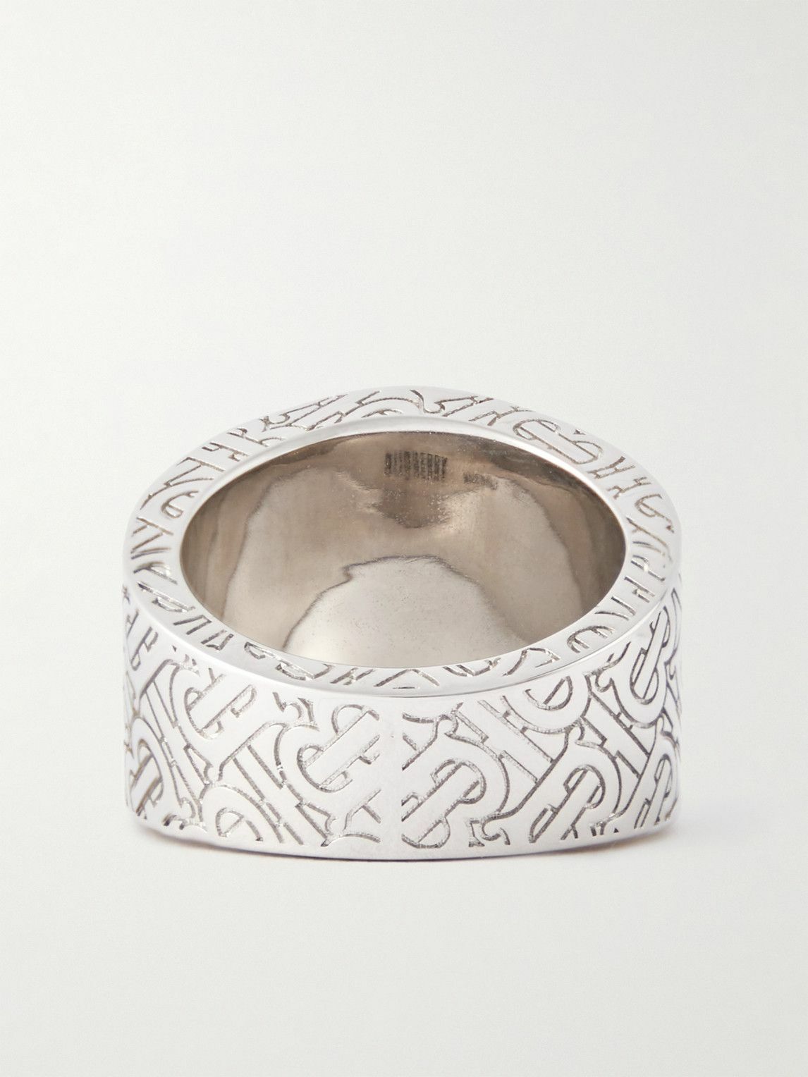 Burberry - Monogrammed Palladium-Plated Signet Ring - Silver Burberry