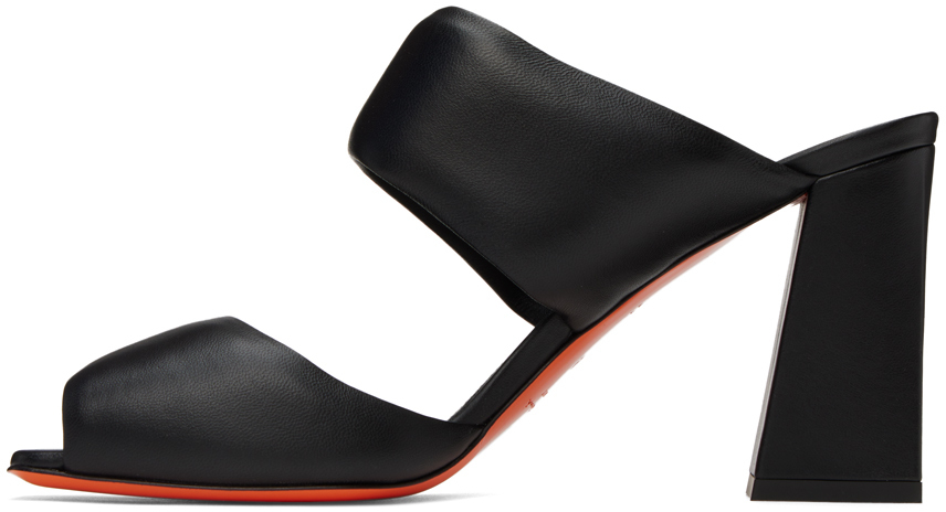 Santoni Black Leather Heels Santoni