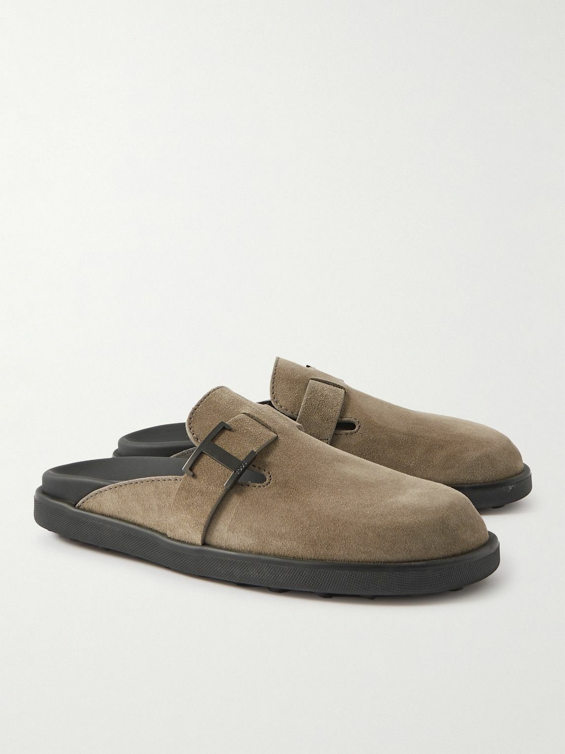 Tod's - T Timeless Suede Mules - Neutrals Tod's