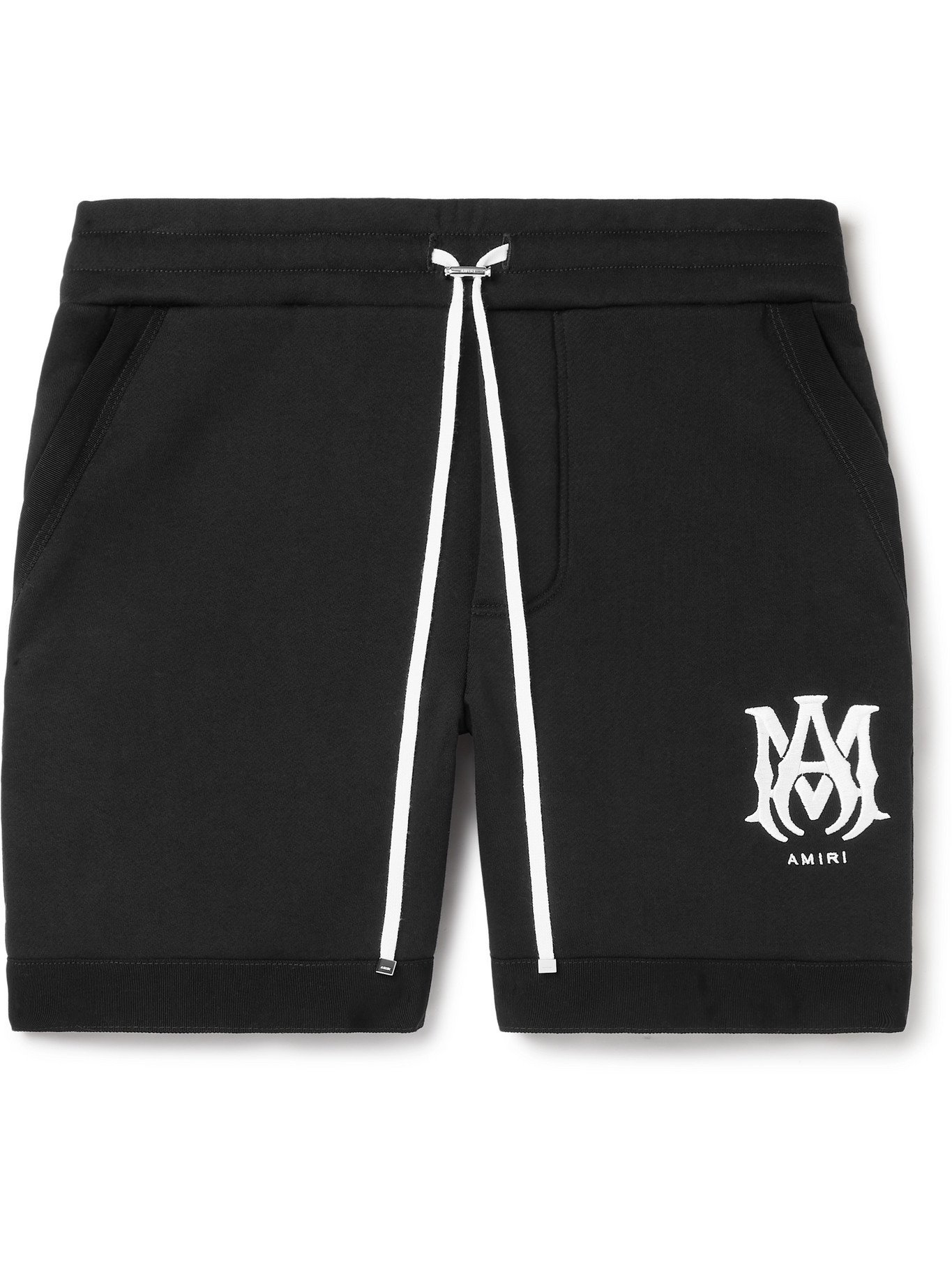AMIRI - Logo-Embroidered Cotton-Jersey Drawstring Shorts - Black Amiri