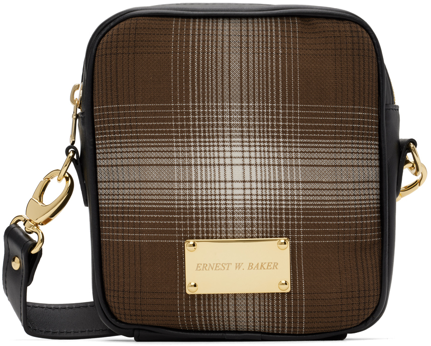 Ernest W. Baker Brown Check Bag Ernest W. Baker