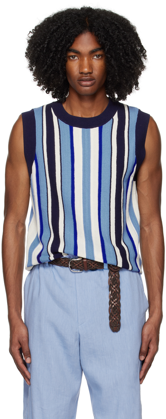 Wales Bonner Blue Scale Vest Wales Bonner