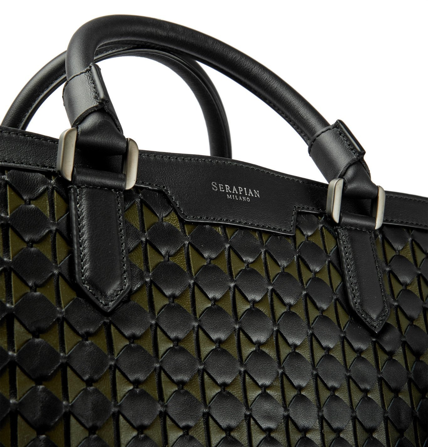 Serapian - Woven Leather Tote Bag - Green Serapian