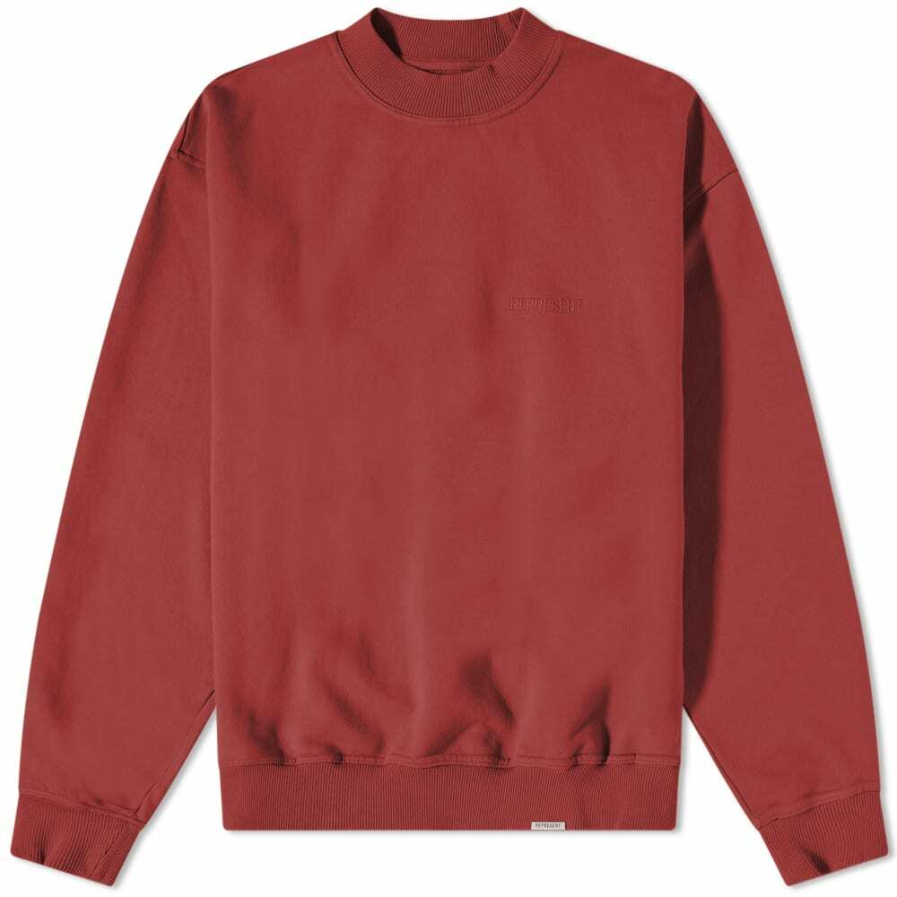 Represent Men's Blank Crew Sweat in Vintage Red Represent