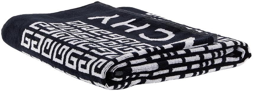 Givenchy Kids Black & White Logo Beach Towel Givenchy