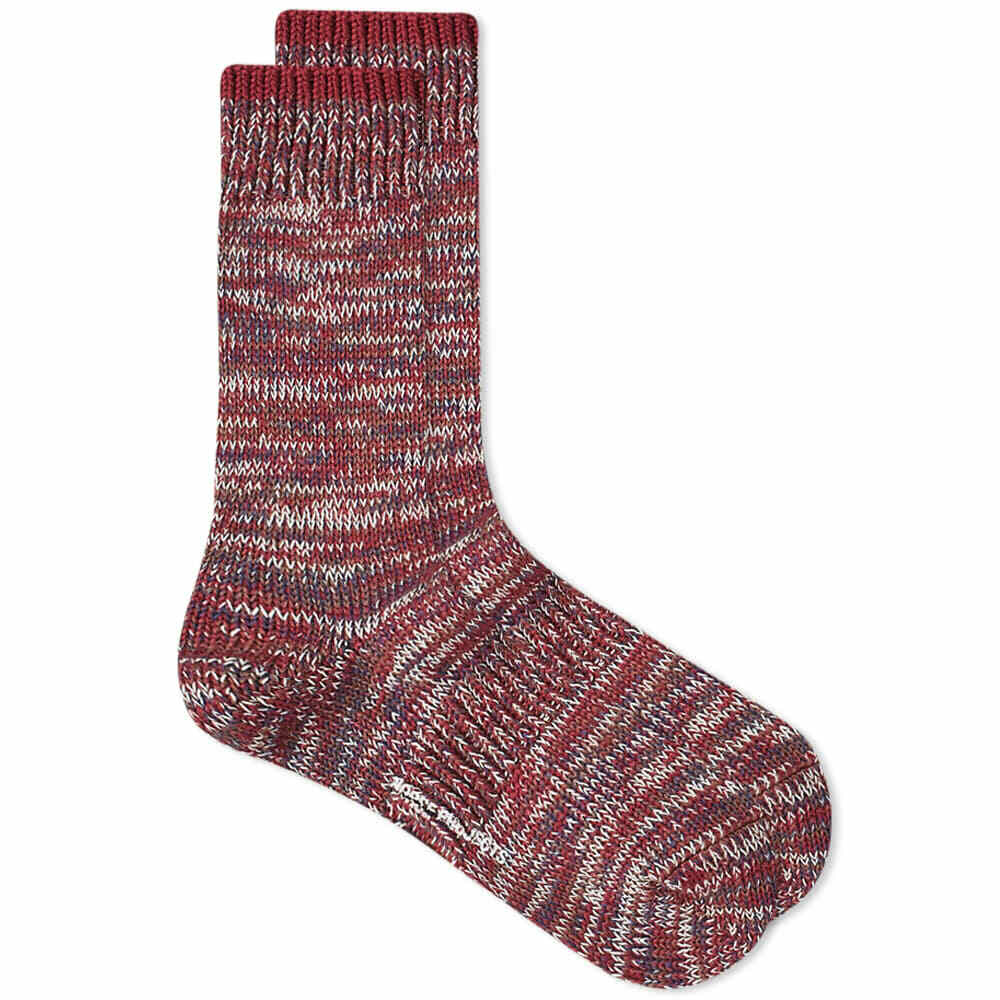 Norse Projects Men's Ebbe Twist Sock in Magenta Norse Projects