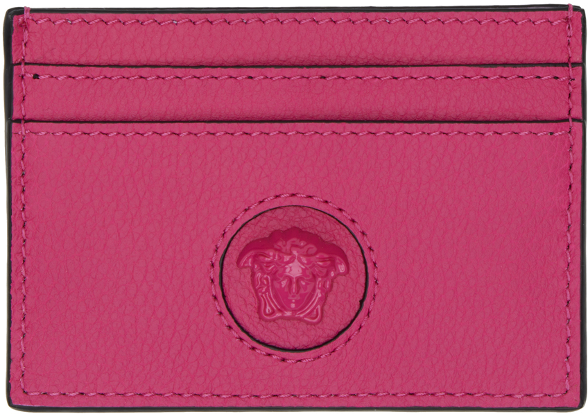 Versace Pink La Medusa Card Holder Versace