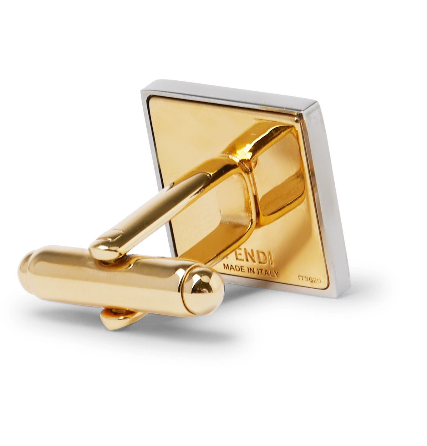 Fendi - Logo-Embossed Gold-Tone and Palladium-Plated Cufflinks - Gold Fendi