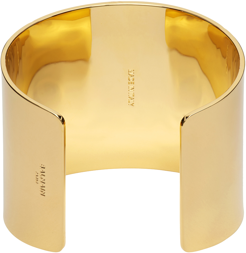 Balmain Gold Tubular Cuff Bracelet Balmain