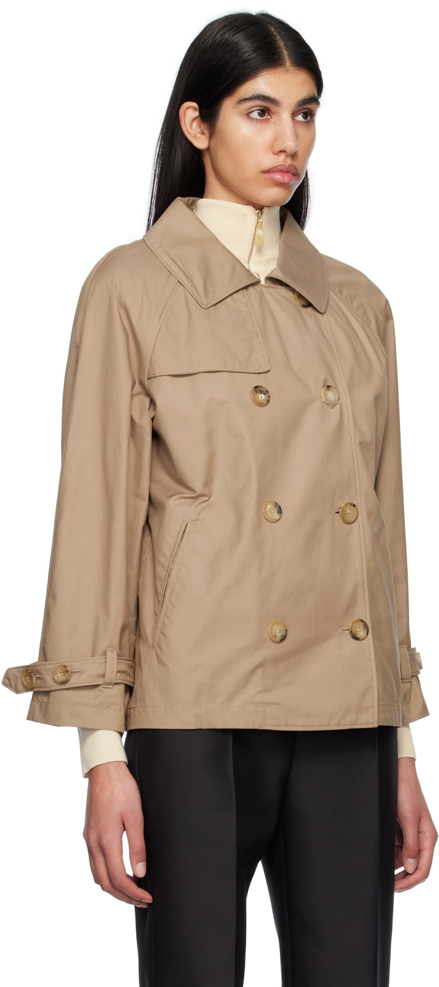 Max Mara Khaki Double-Breasted Jacket Max Mara