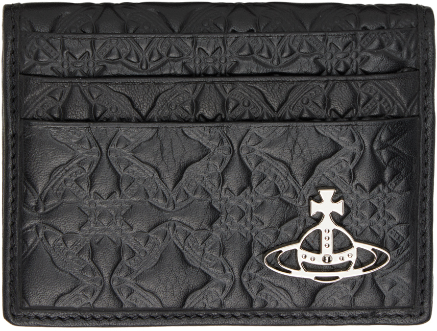 Vivienne Westwood Black Embossed Bifold Card Holder Vivienne Westwood