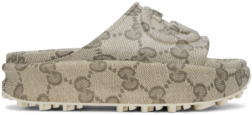 Gucci Beige Interlocking G Slides Gucci